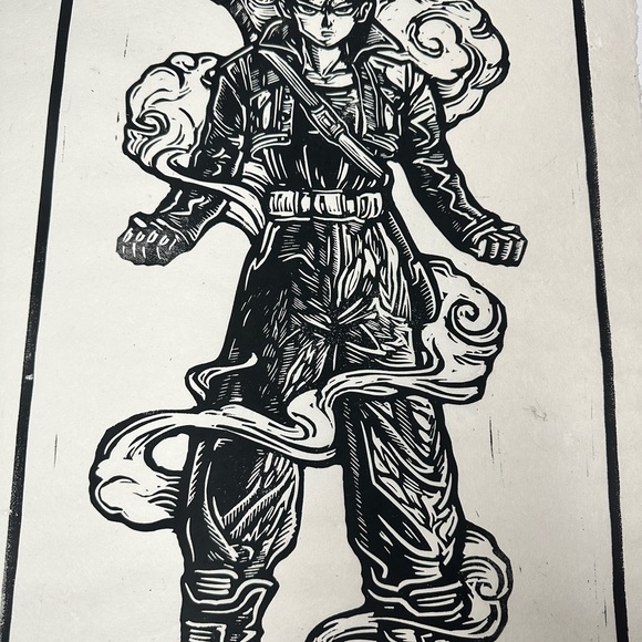 Brian Reedy | Art | Trunks Dragon Ball Z Block Print By Brian Reedy ...